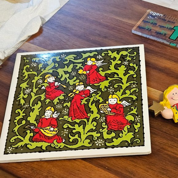 Holiday | Vintage Holt Howard Ceramic Trivet Angels Playing Angel ...